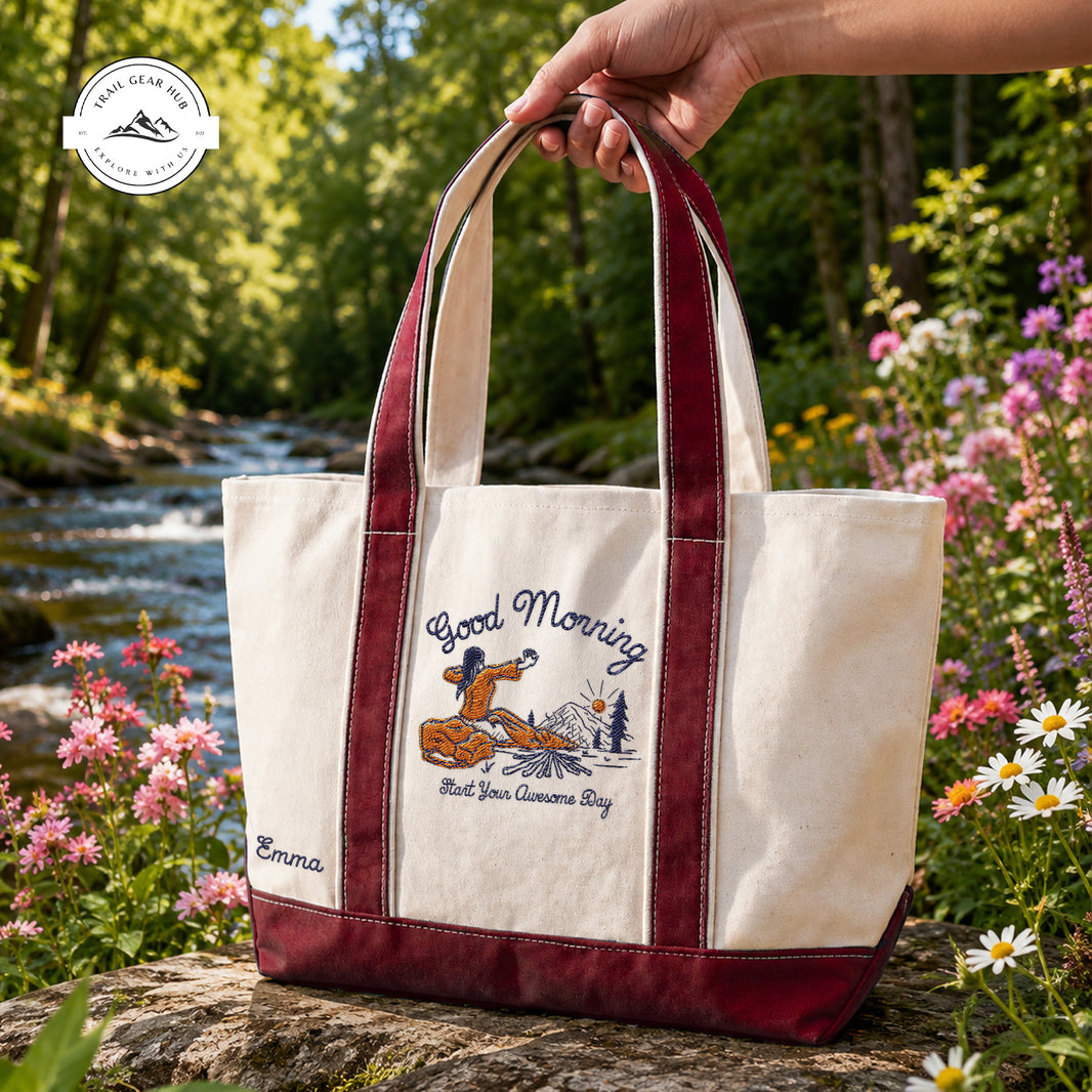 Personalized Embroidered Canvas Tote Bag – Trail Gear Hub